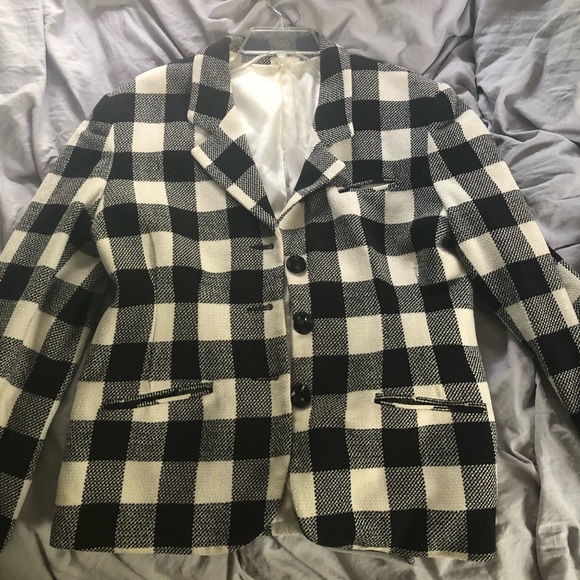 Jackets & Coats | Vintage Clueless Inspired Black Plaid Jacket | Poshmark